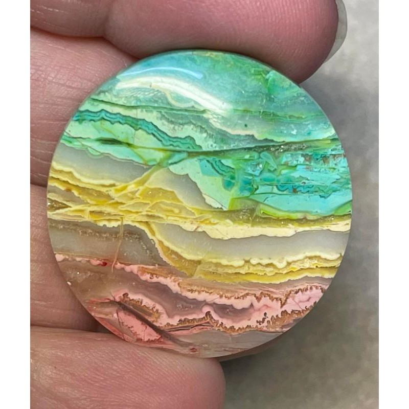 Round 33x33mm Colour Enhanced Agate Cabochon 29